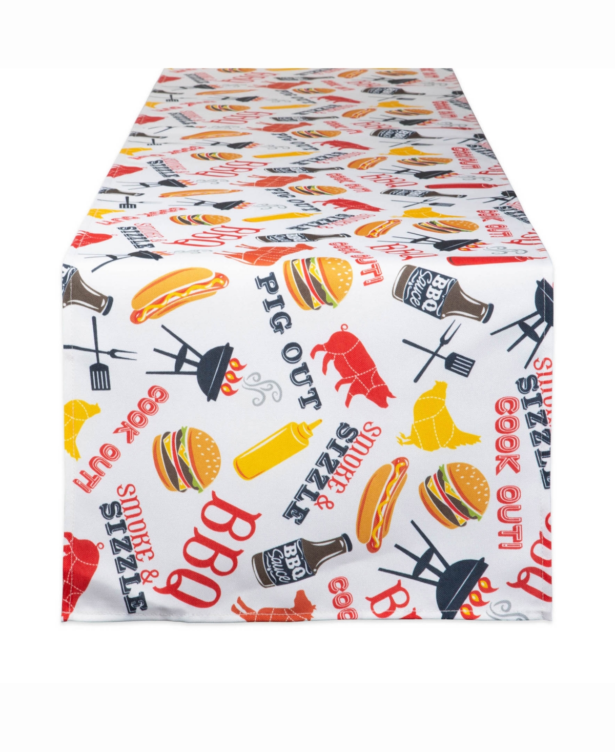 Click here for Bbq Fun Print Outdoor Table Runner 14 X 72 - Red prices