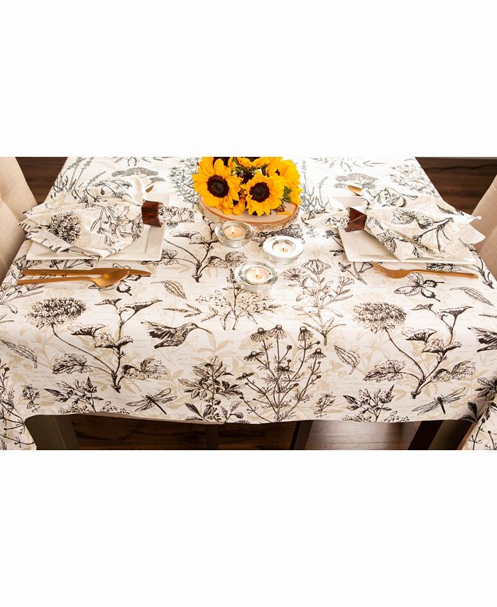 Design Imports Botanical Print Table cloth 60" X 104" - Macy's