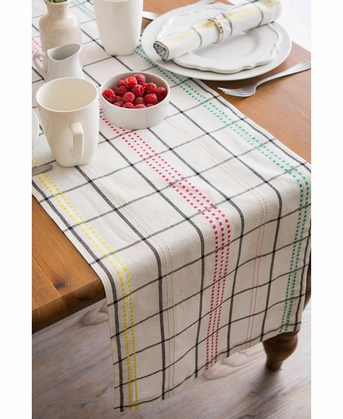 Design Imports Color Pop Plaid Table Runner 14" X 108" - Macy's