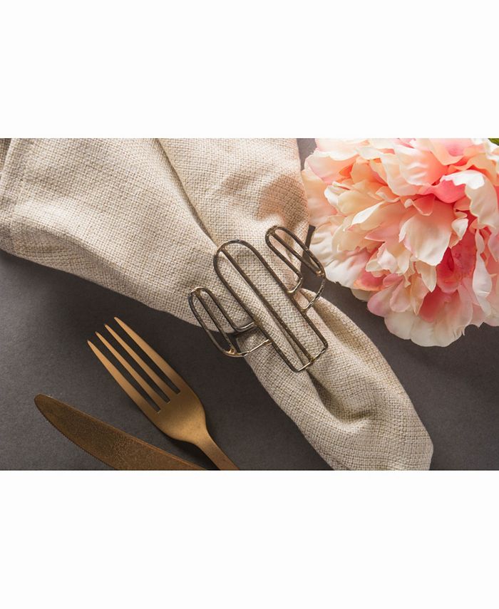 Design Imports Cactus Napkin Ring Set of 6 - Macy's