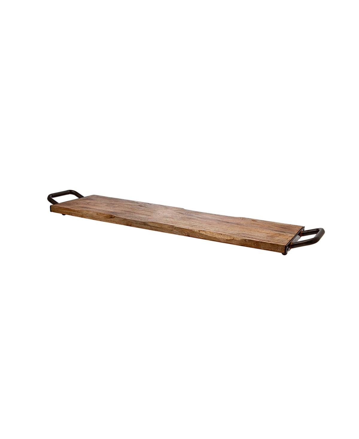 Click here for Godinger Wood Tray With Metal Handle - Brown prices