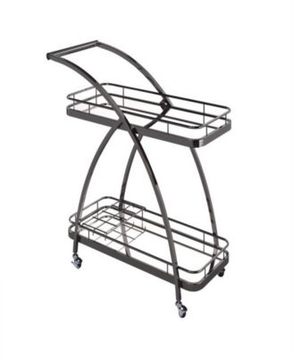 Brogan 2-Tier Serving Cart with Bottle Wine Rack - Macy's