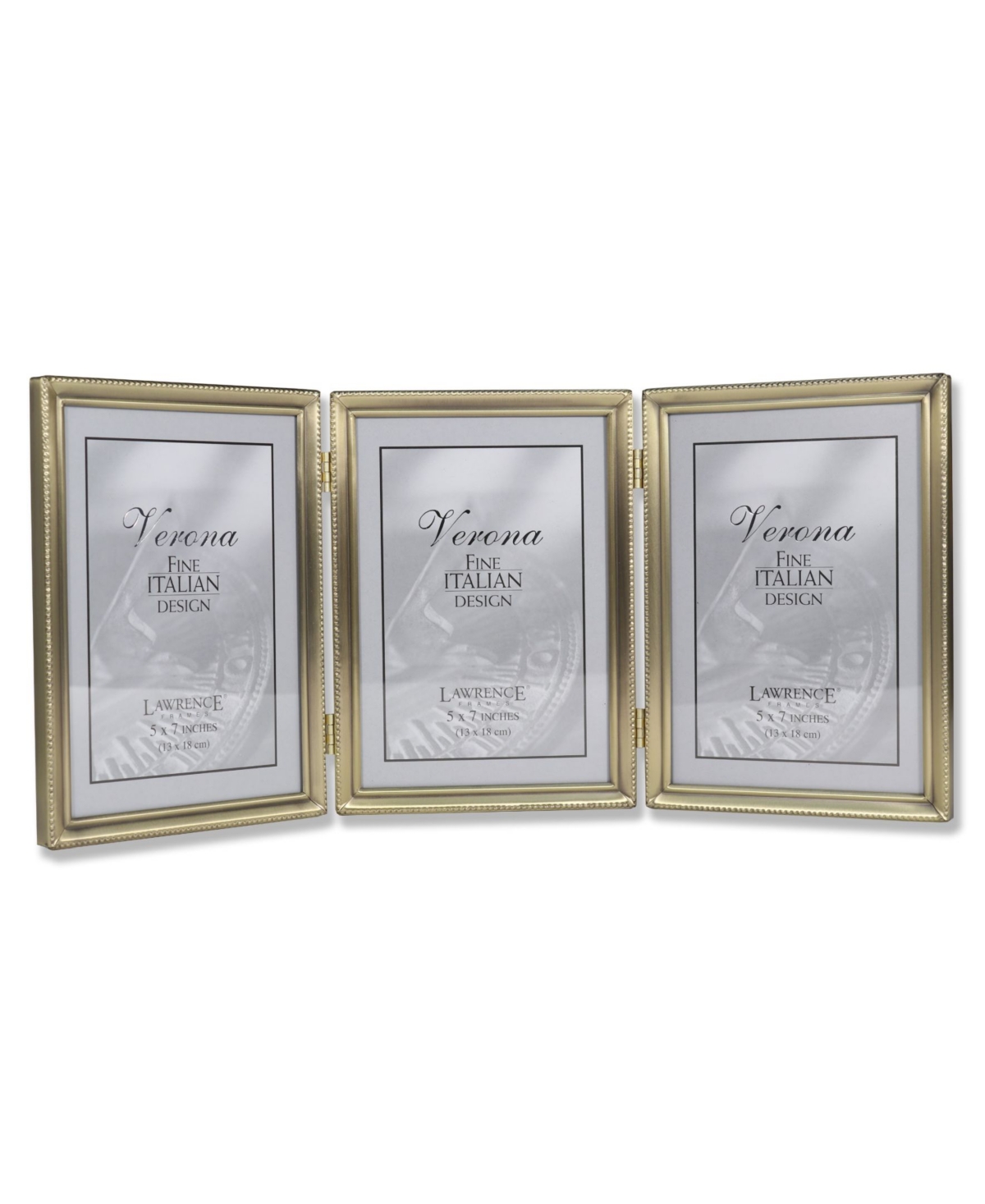 Click here for Lawrence Frames Antique Brass Hinged Triple Pictur... prices