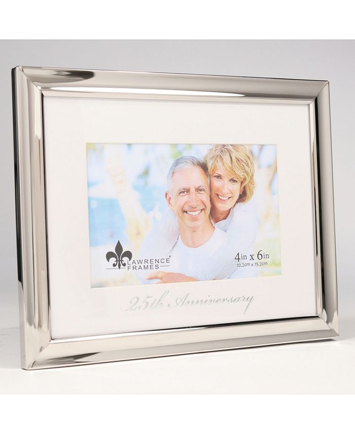 Lawrence Frames Silver Metal Picture Frame - 25Th Anniversary - 4" x 6 ...
