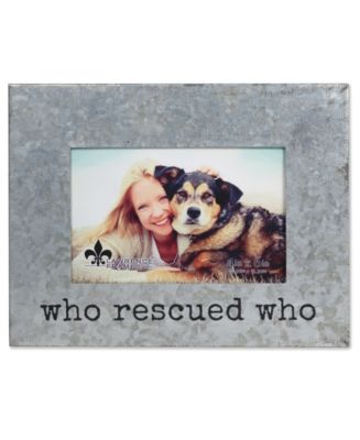 Lawrence Frames Galvanized Metal Picture Frame - Who Rescued Who - 4" x ...