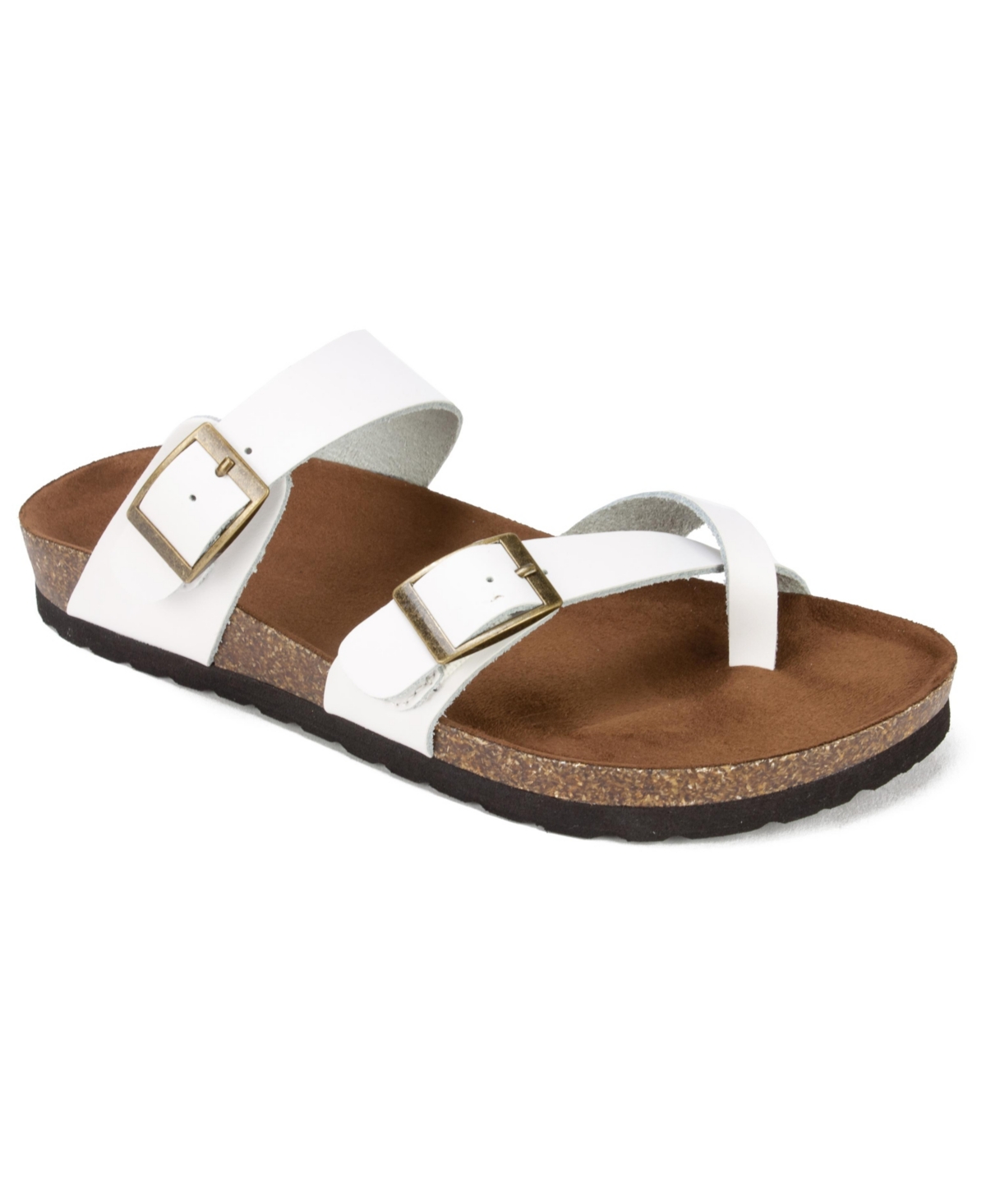 Click here for White Mountain Womens Gracie Leather Footbed Sanda... prices