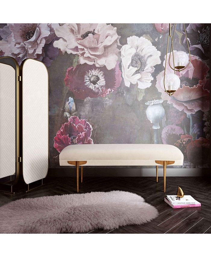 TOV Furniture Brno Waived Velvet Bench - Macy's