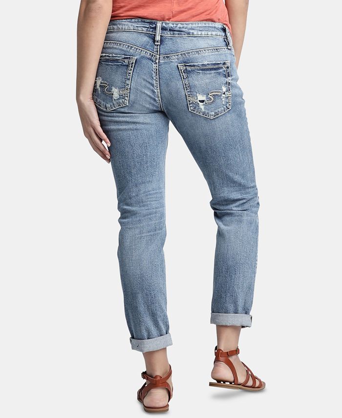 Silver Jeans Co. Ripped Boyfriend Jeans - Macy's