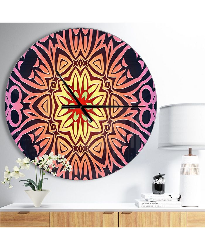 Design Art Designart Oversized Contemporary Round Metal Wall Clock - Macy's