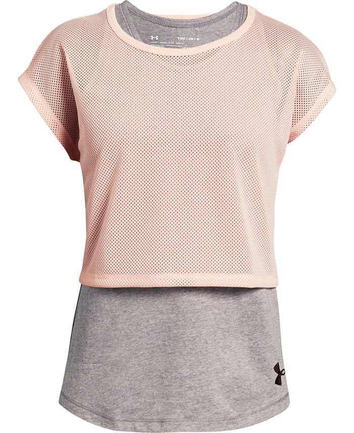 Under Armour Big Girls Infinity Layered-Look T-Shirt - Macy's