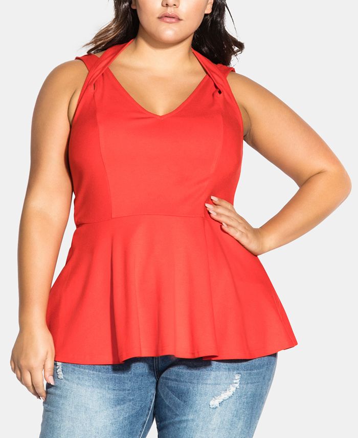 City Chic Trendy Plus Size Strappy Halter Top - Macy's