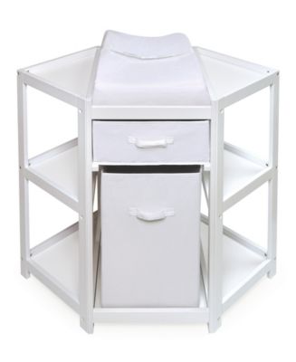 Badger Basket Diaper Corner Baby Changing Table with Hamper and Basket ...