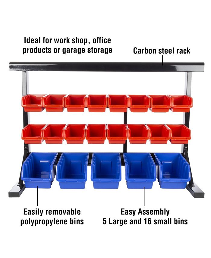 Trademark Global 21 Bin Storage Rack organizer - Wall Mountable ...