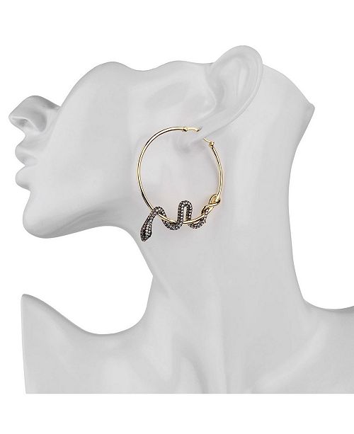 nOir Cubic Zirconia Snake Wrapped Hoop Earring & Reviews - Earrings ...