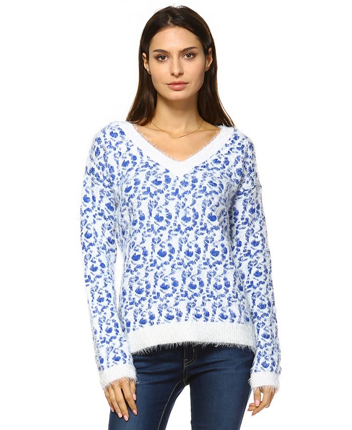 White Mark Women's Leopard Sweater - Macy's