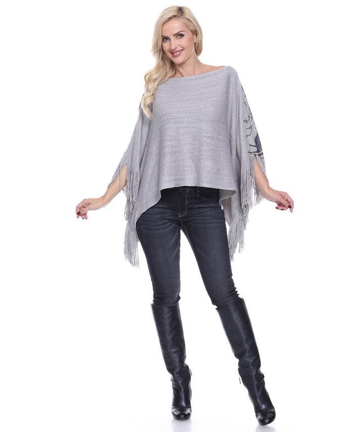 White Mark Women's Eagle Wings Poncho - Macy's