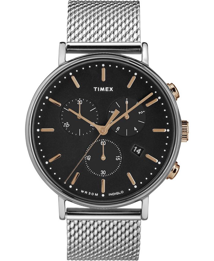 Timex Boutique Timex Fairfield Chronograph 41mm Rose Gold Accents Black ...