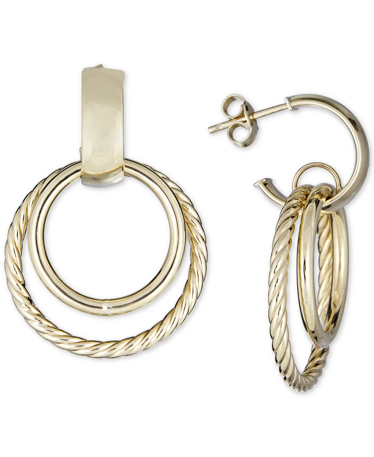 Click here for Italian Gold Circular Drop Earrings in 14k Gold -... prices