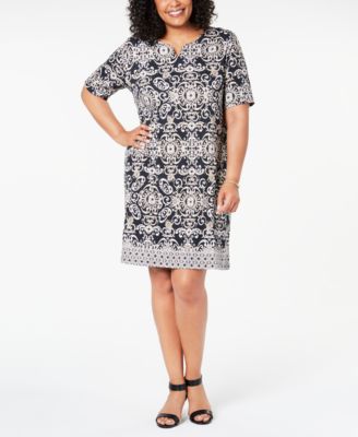 Karen Scott Plus Size Printed Dress, Created for Macy's - Macy's
