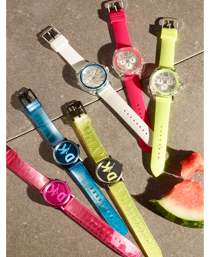 DKNY Women's Soho Pink Polyurethane Strap Watch 34mm - Macy's