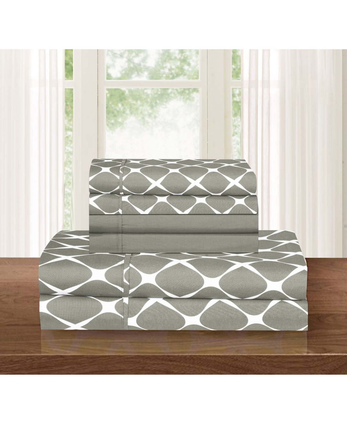 Click here for Elegant Comfort Geometric Printed Microfiber 6-Pc.... prices