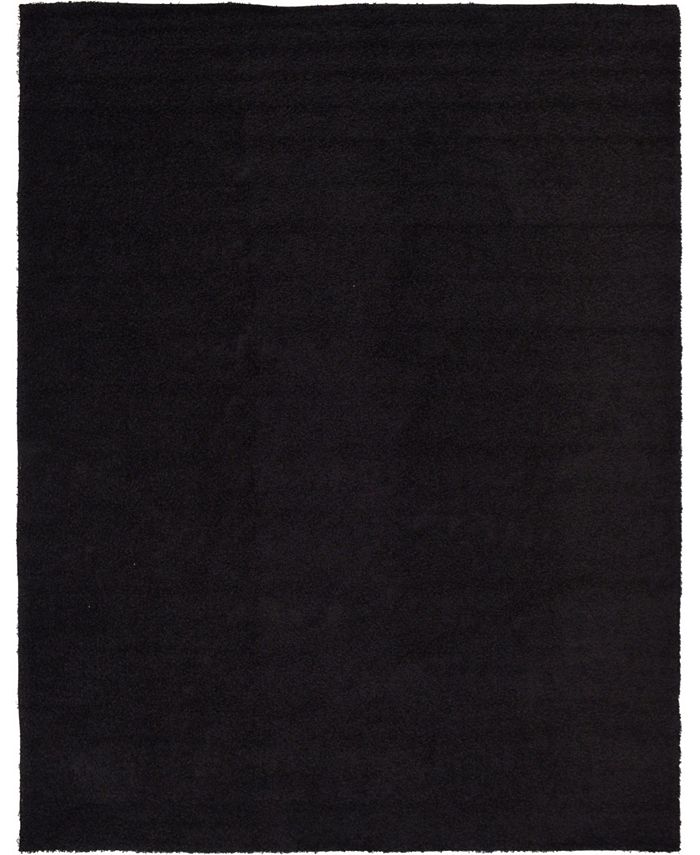 Bridgeport Home Exact Shag Exs1 Jet Black 10' x 13' Area Rug - Macy's
