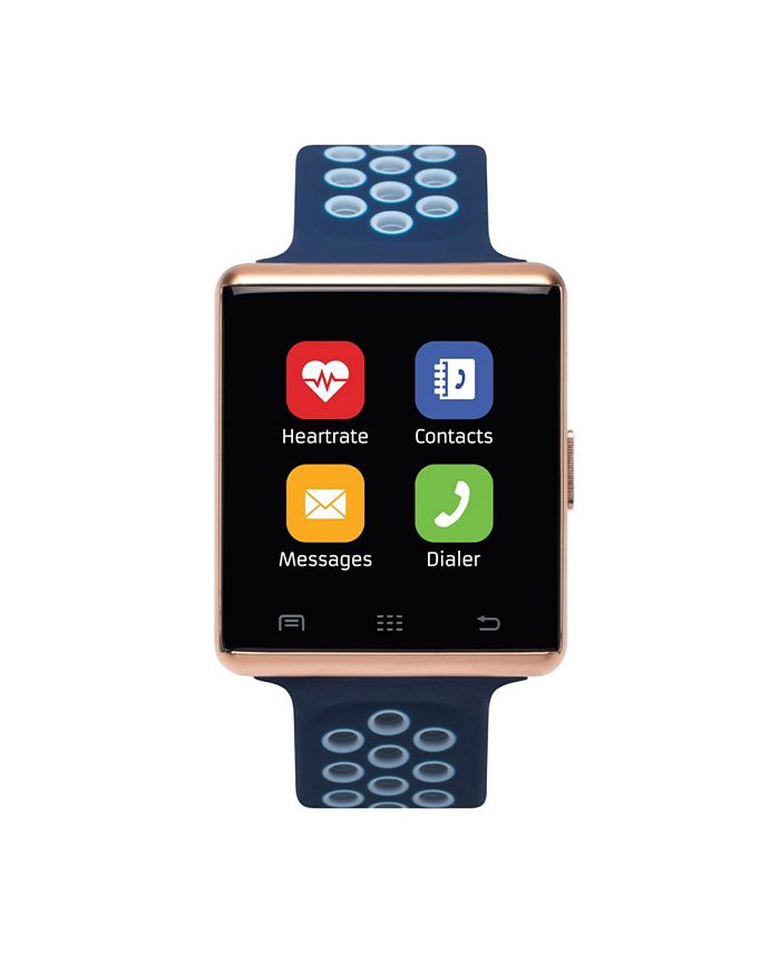 iTouch Air 2 Smartwatch 41mm Rose Gold Case with Navy and Light Blue ...