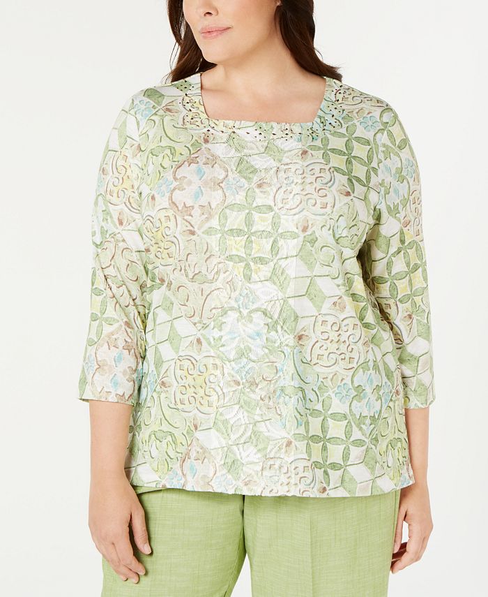 Alfred Dunner Plus Size Santa Fe Embellished Top - Macy's