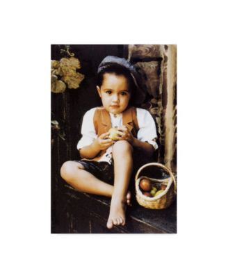 Sharon Forbes 'Boy With Fruit' Canvas Art - 30" x 47" - Macy's