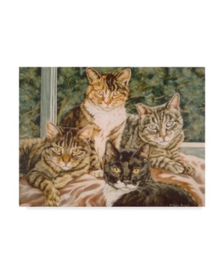Jan Benz 'The Gang Kitties' Canvas Art - 47" x 35" - Macy's