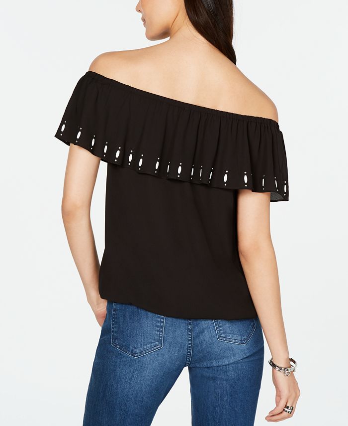 Michael Kors Off-The-Shoulder Ruffle Top - Macy's