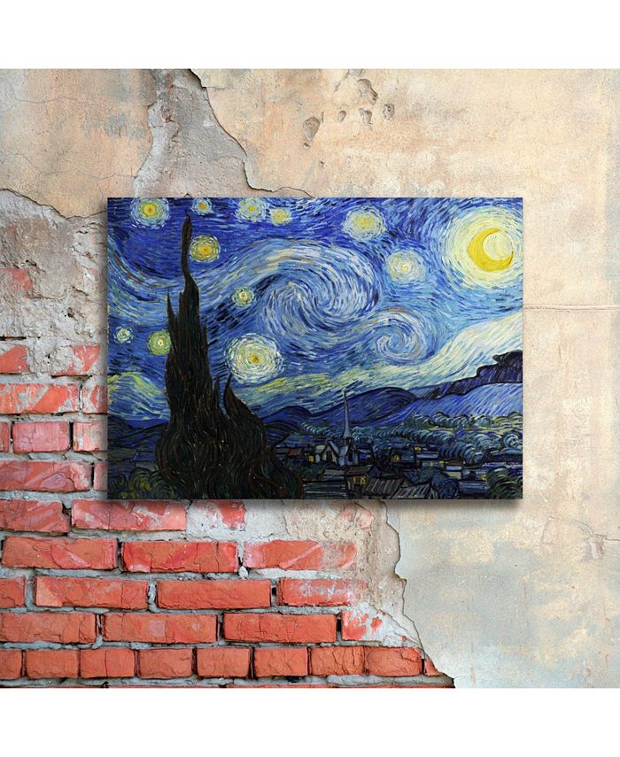 Trademark Global Vincent van Gogh 'Starry Night' Floating Brushed ...