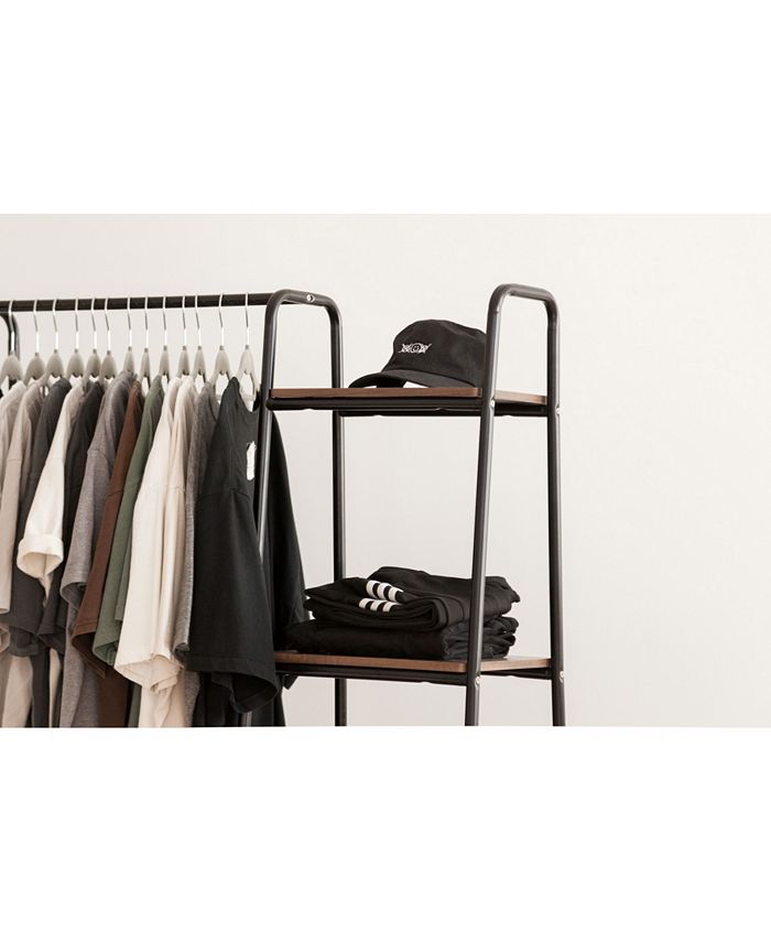 IRIS USA Metal Garment Rack With Wood Shelves - Macy's