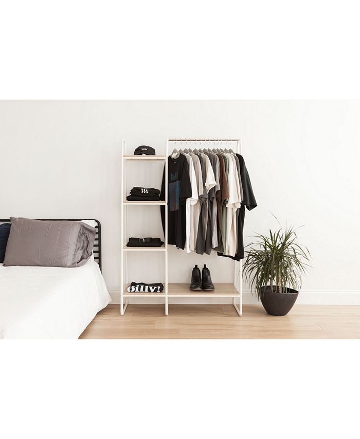 IRIS USA Metal Garment Rack With Wood Shelves - Macy's