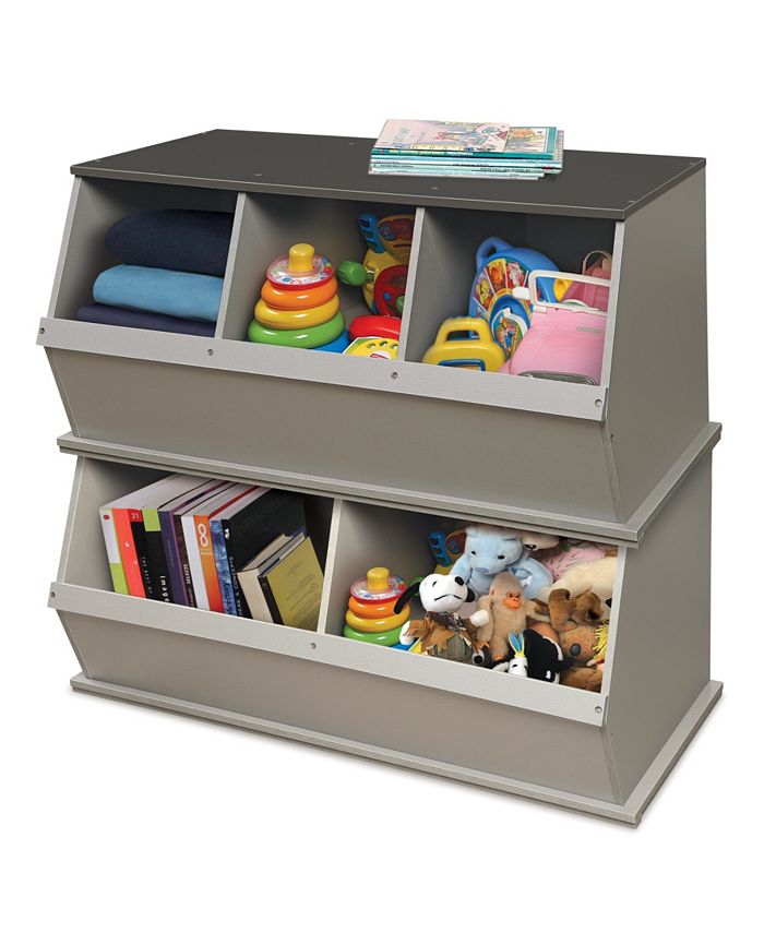 Badger Basket Three Bins Stackable Toys Storage Cubby - Macy's