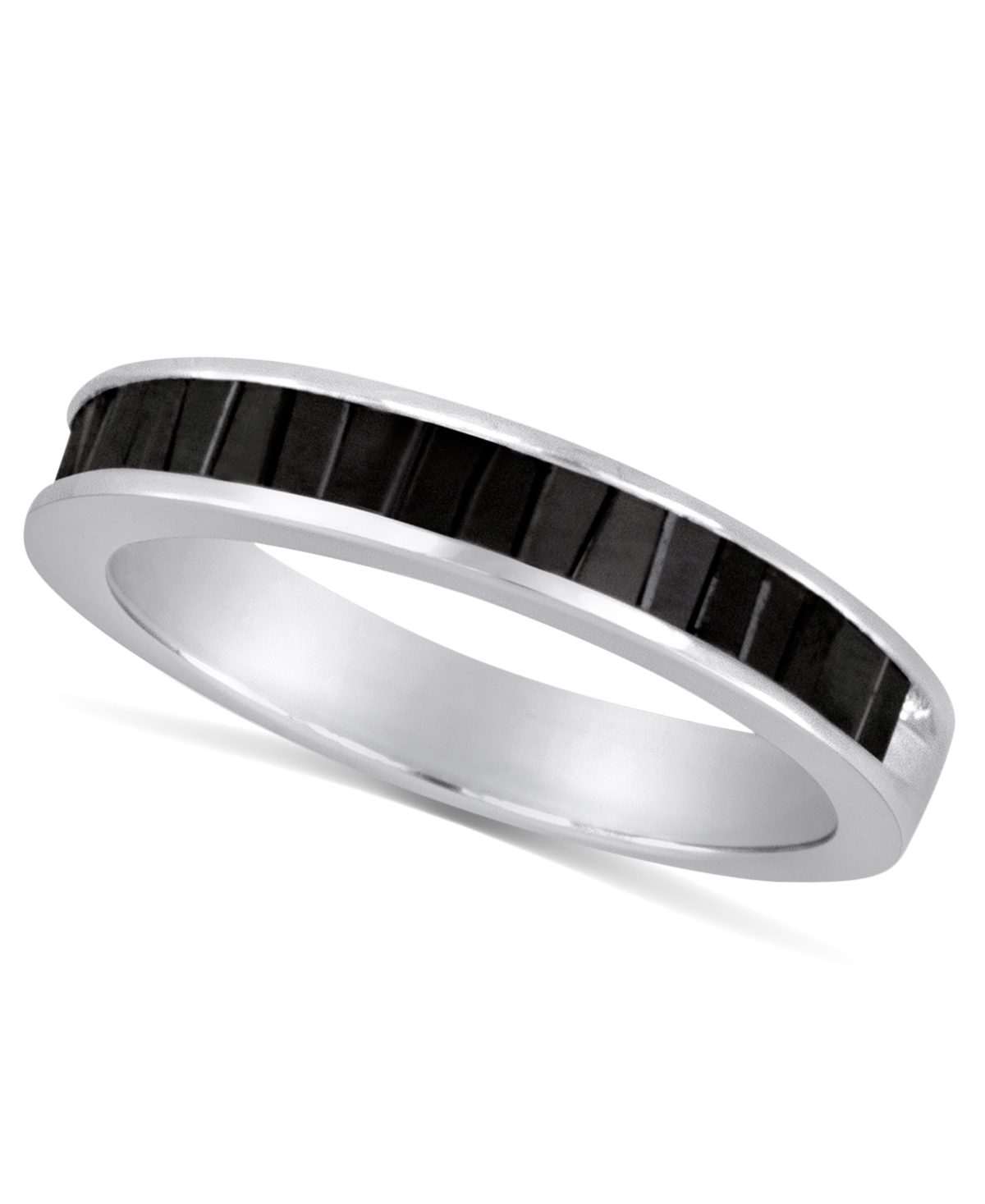 Click here for Sterling Silver Ring  Black Diamond Baguette Ring... prices