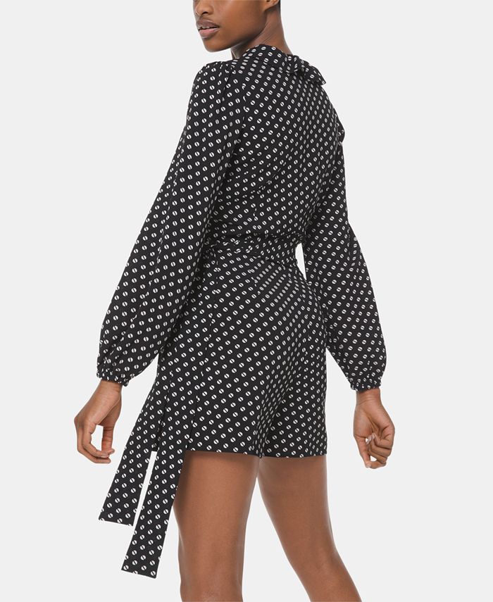 Michael Kors Printed Ruffled Romper - Macy's