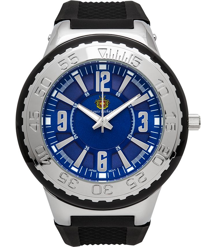 Louis Richard Pendragon Men's Watch Black Silicone Strap, Silver Case ...