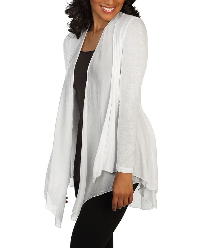 skinnytees Knit and Silk Cardigan - Macy's