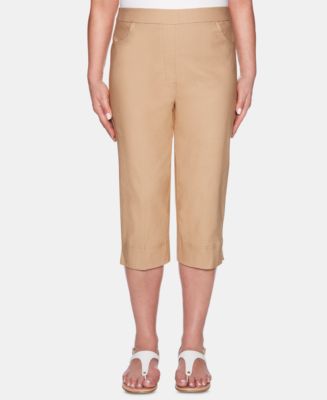Alfred Dunner Women's Classic Neutrals Flat Front Split Hem Allure Clam ...