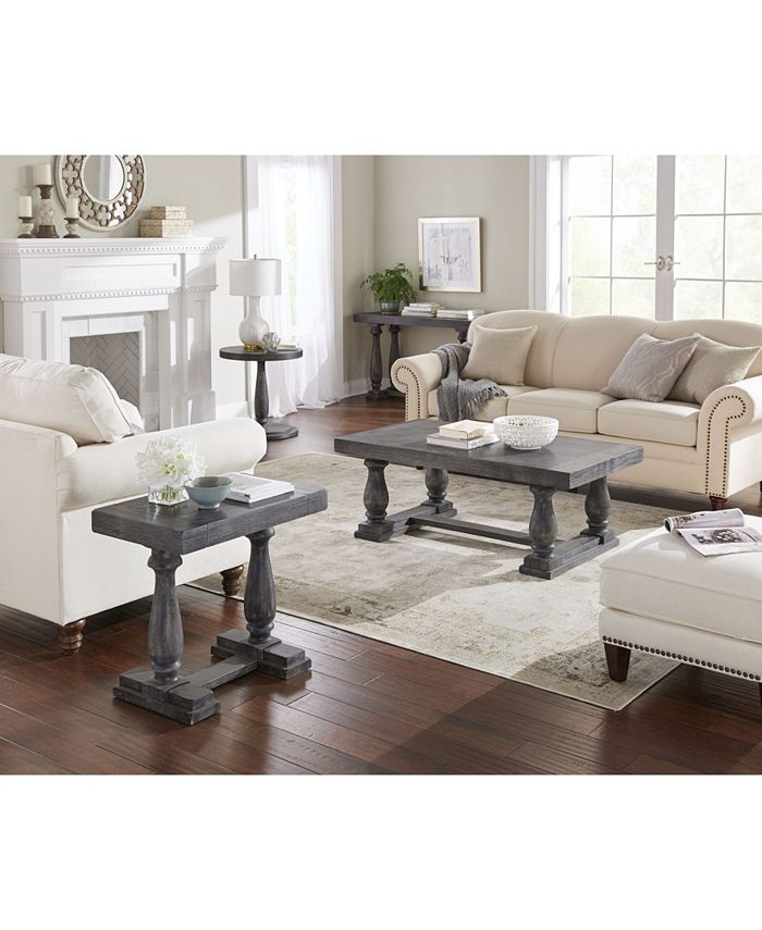 Lifestorey Avignon Burntwood Coffee Table - Macy's