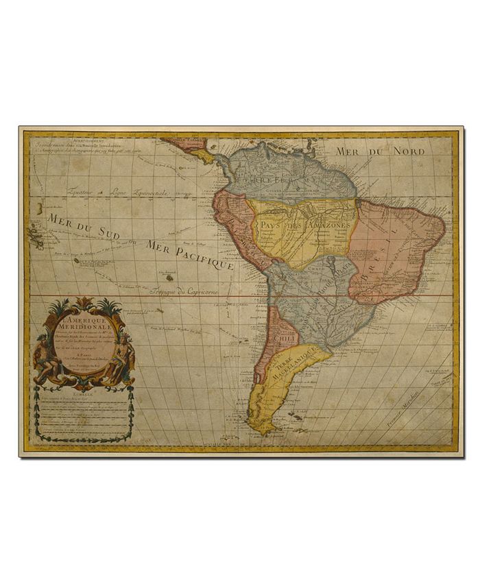 Trademark Global Guillaume Delisle 'Map of South America 1700' Canvas ...
