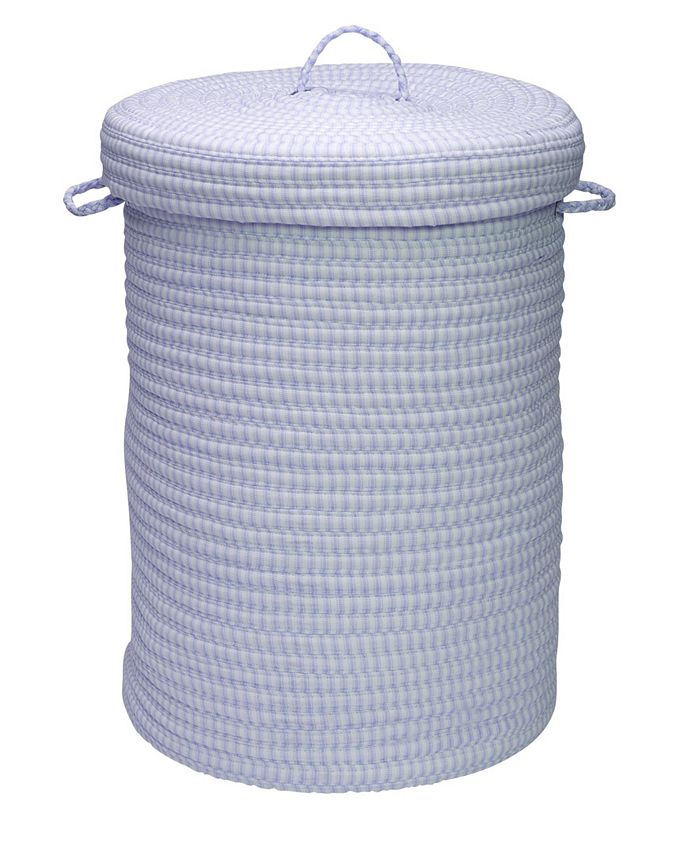 Colonial Mills Ticking Solid Braided Hamper with Lid - Macy's
