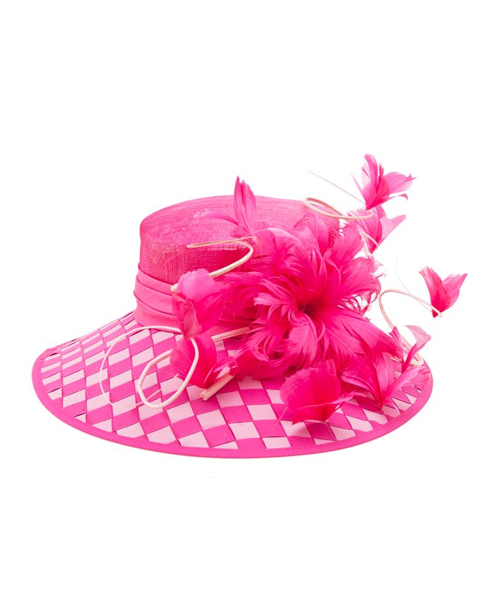 Josette Pink Checkered Down Brim Hat - Macy's
