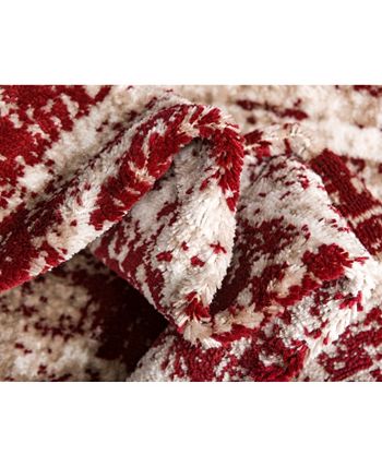 Bridgeport Home Basha Bas2 Burgundy 2' x 6' 7" Runner Area Rug - Macy's