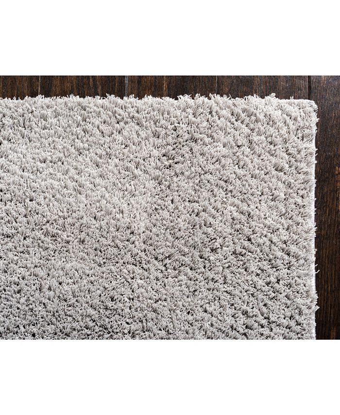 Bayshore Home Salon Solid Shag Sss1 Light Gray 2' x 6' 7" Runner Area ...