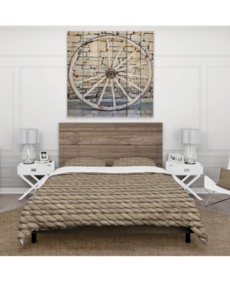 Designart 'Hemp Rope' Farmhouse Duvet Cover Set - Queen - Macy's