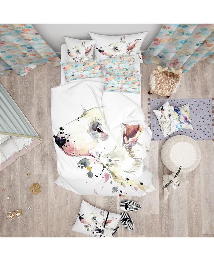 Design Art Designart 'Bull Terrier Dog Watercolor' Modern and ...