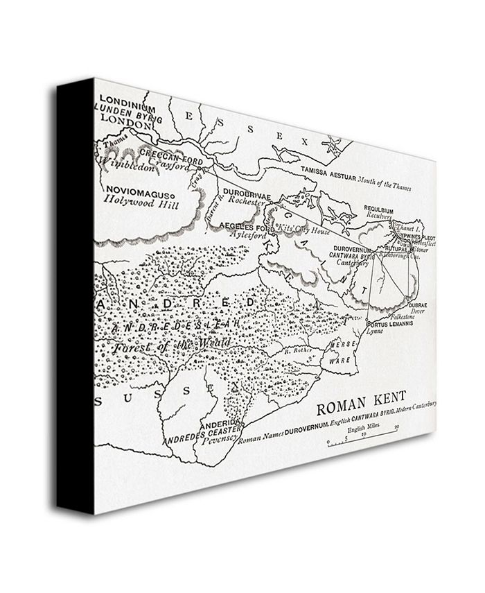 Trademark Global 'Map of Roman Kent England' Canvas Art - 32" x 26 ...