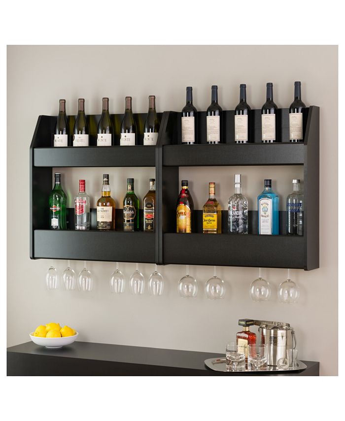 Prepac 2-Tier Floating Wine and Liquor Rack - Macy's